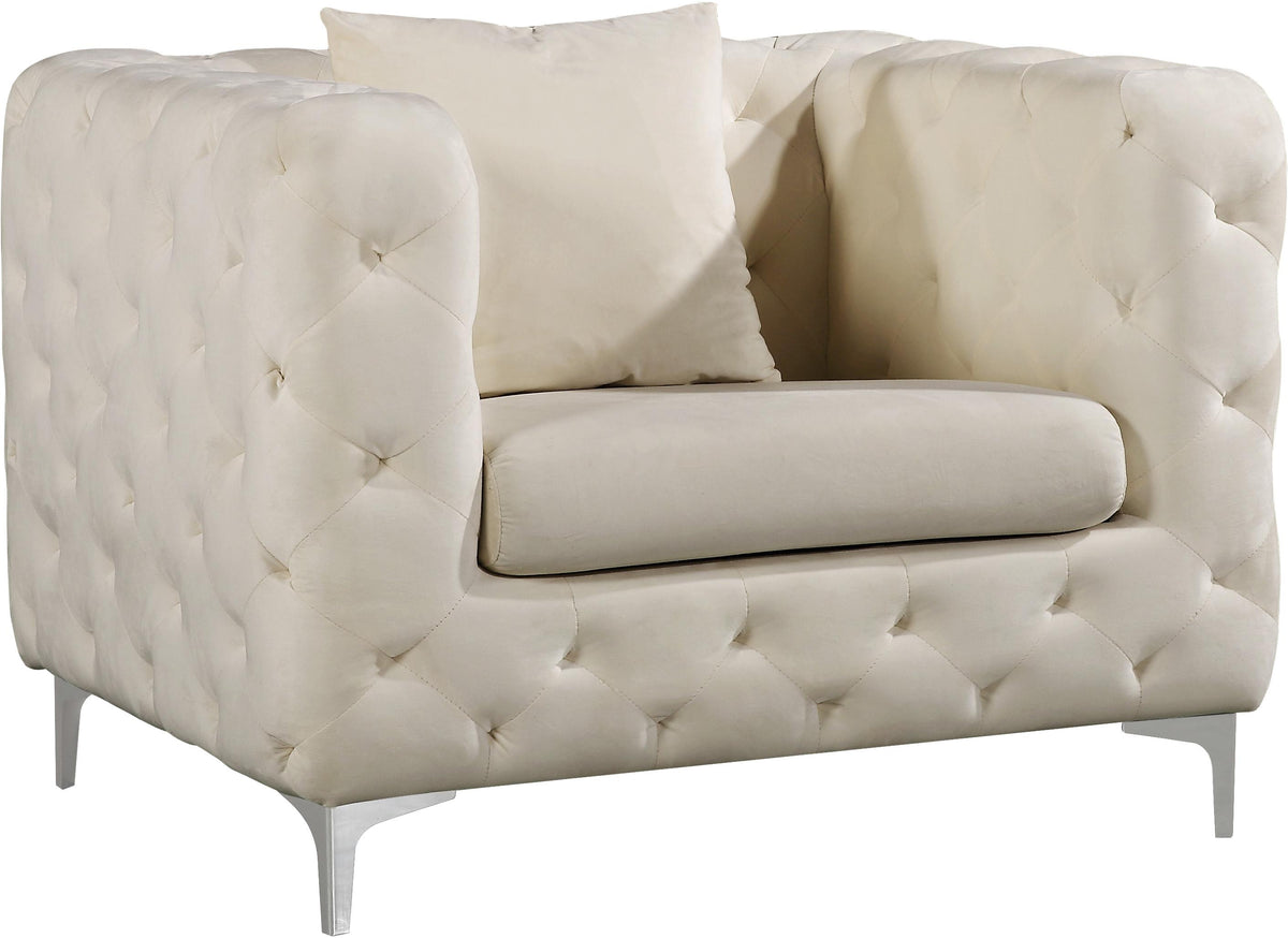 Scarlett Cream Velvet Chair | D&N Furniture (PA)