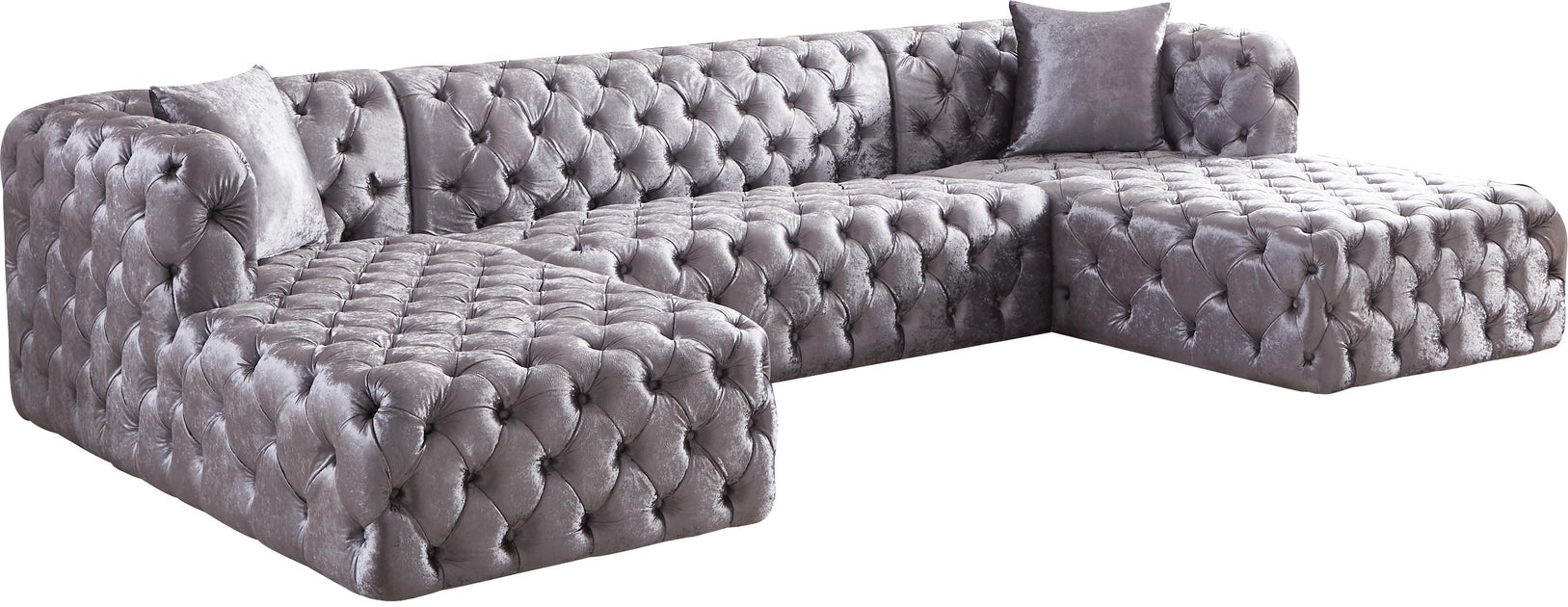 Coco Grey Velvet 3pc. Sectional (3 Boxes) | D&N Furniture (PA)
