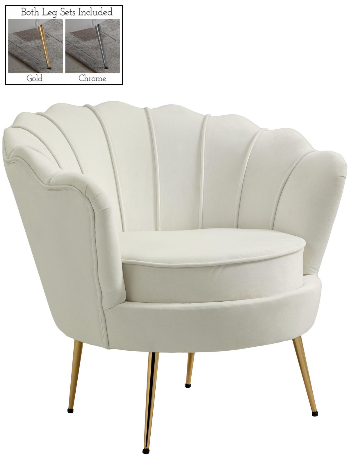 Gardenia Cream Velvet Chair | D&N Furniture (PA)
